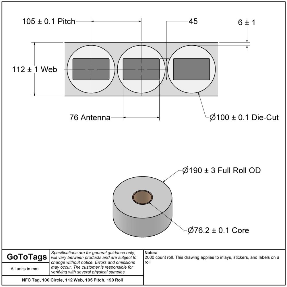 Buy NFC Sticker - NTAG213 - 100 mm Circle - Matrix On Online | GoToTags ...
