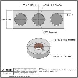 Buy Simple NFC Inlay - ICODE SLIX2 - 38 mm Circle - NFC Tag Online ...